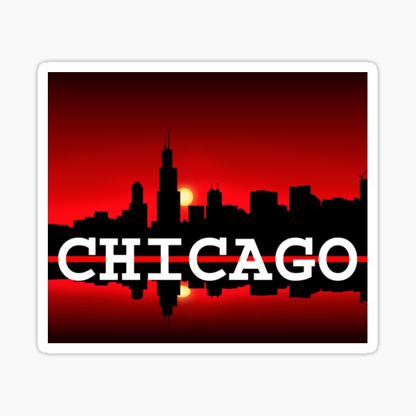 "Chicago city" Sticker for Sale by GrayzorArtCafe | Redbubble