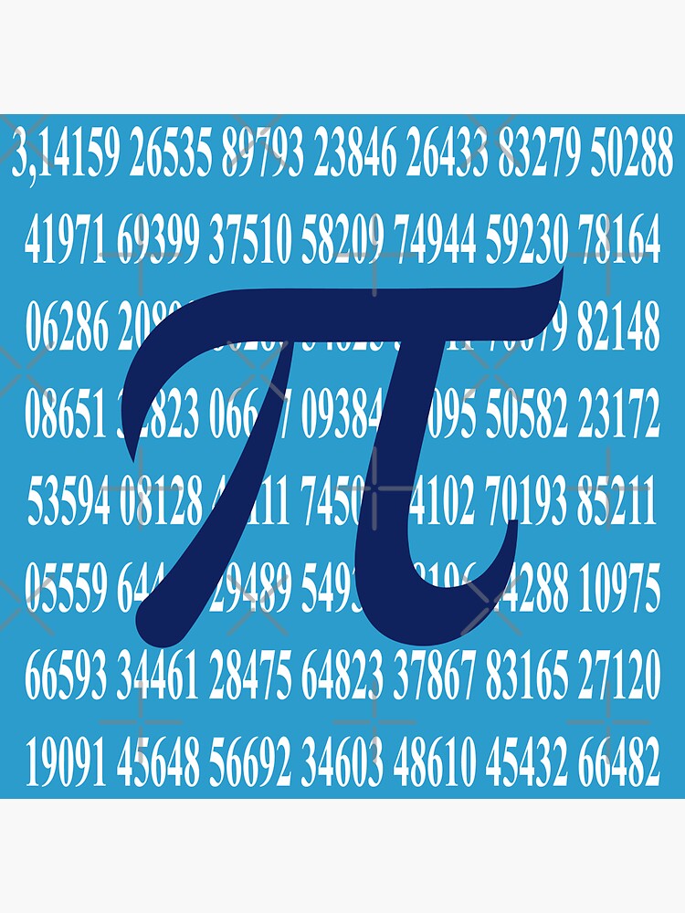 "Dark Blue Pi And Light Blue Numbers" Sticker by RPMELO | Redbubble