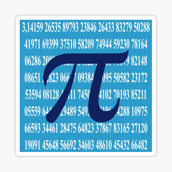 "Dark Blue Pi And Light Blue Numbers" Sticker by RPMELO | Redbubble