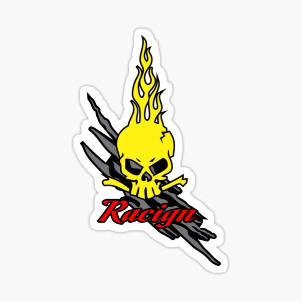 "Racing Skull vector t-shirt design for Racing Games Players" Sticker ...