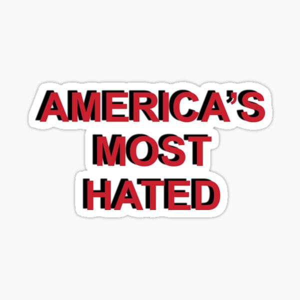 "America most hated" Sticker for Sale by GuitarManArts | Redbubble