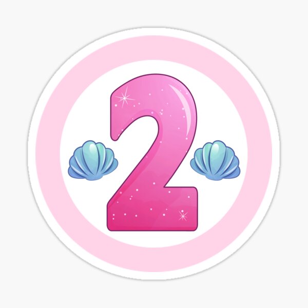 "Clam Shell Mermaid 2 Two Second Birthday Round Circle" Sticker for ...