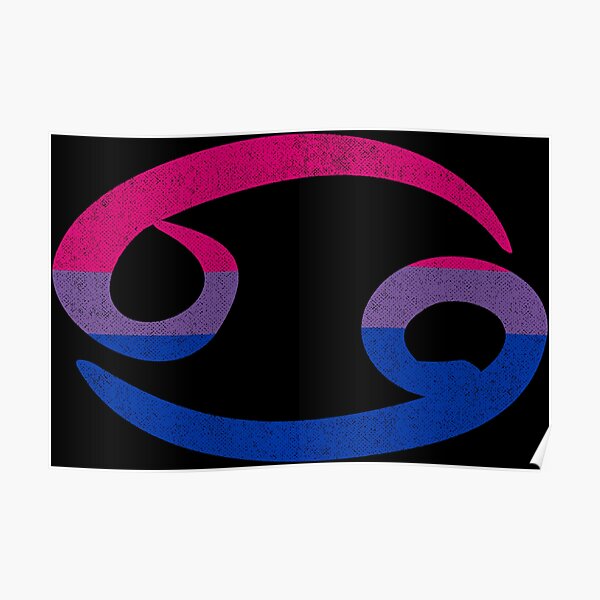 Bisexual Pride Flag Cancer Zodiac Sign Poster By Valador Redbubble