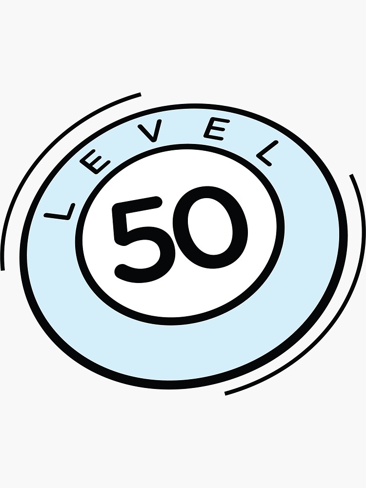 "Level 50 badge" Sticker for Sale by level40tees | Redbubble