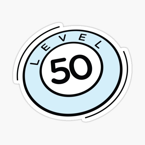 "Level 50 badge" Sticker for Sale by level40tees | Redbubble