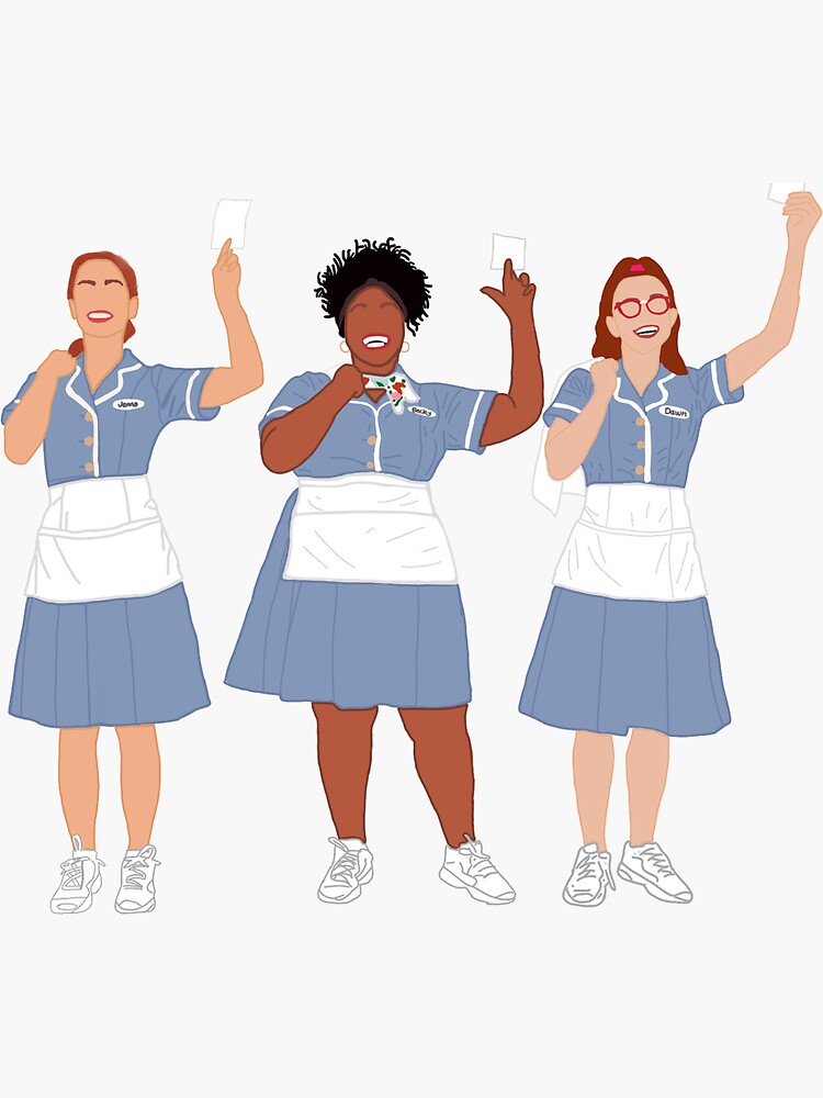 "Waitress sticker" Sticker for Sale by musicaldoodles | Redbubble