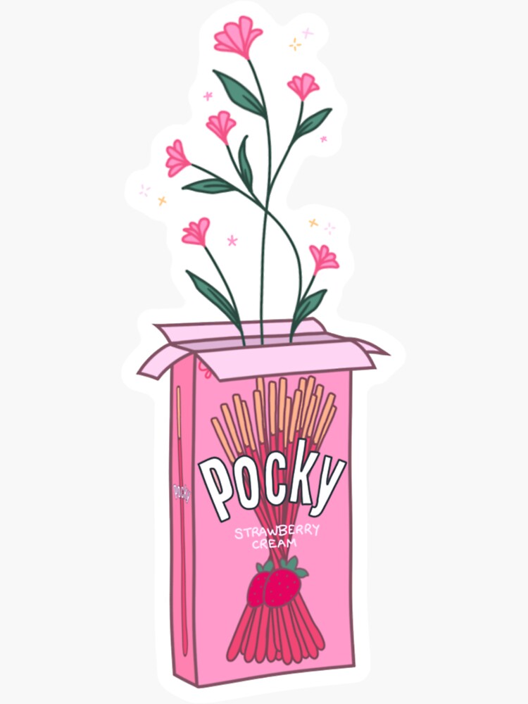 "Pocky with Flowers" Sticker for Sale by TinyBearStudios | Redbubble
