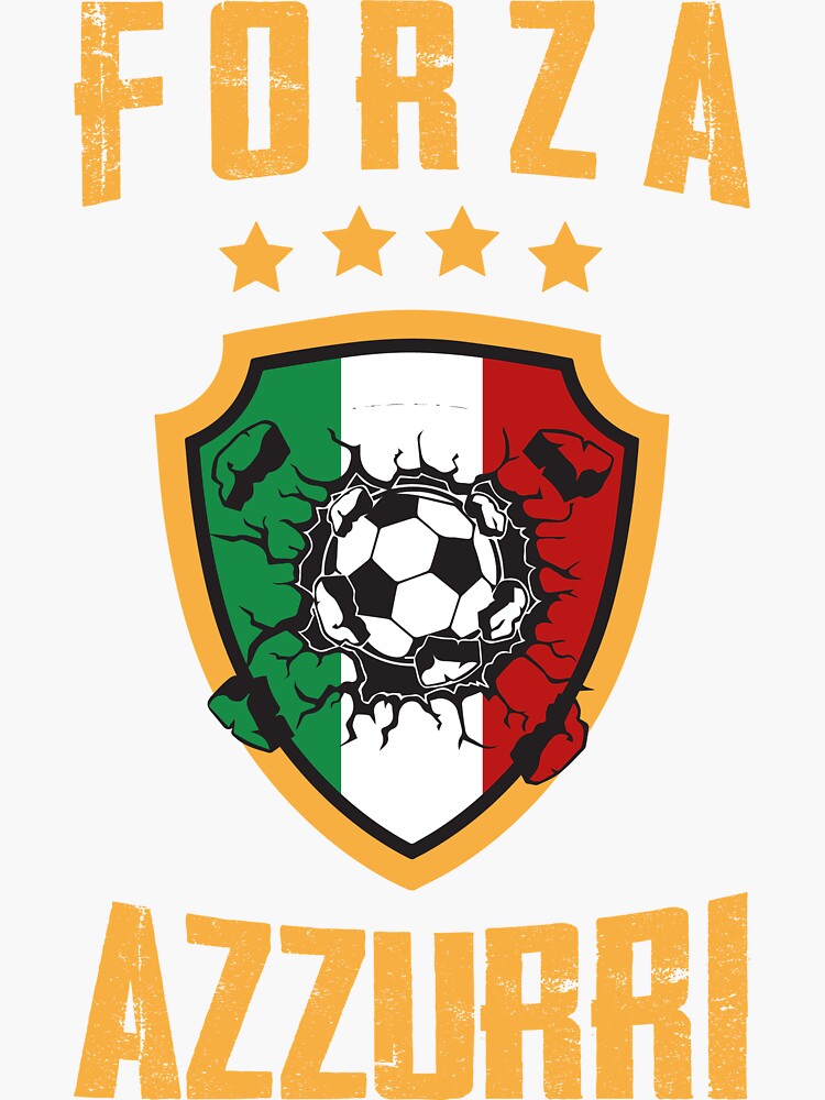 "Forza Azzurri football shirt Italy Italia team championship" Sticker ...