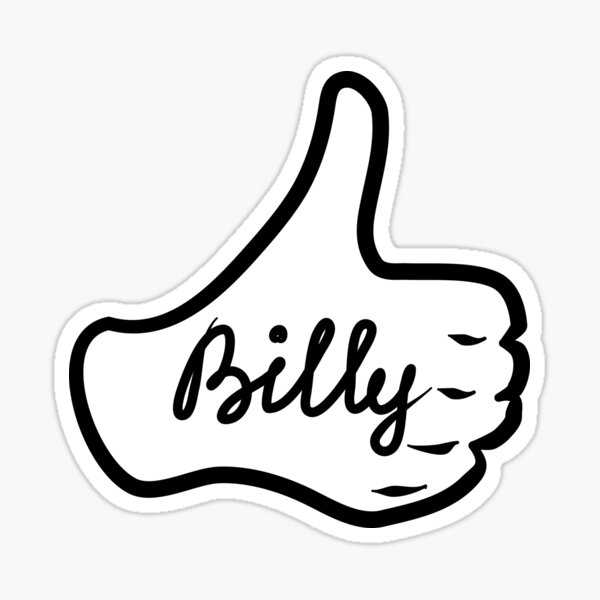 "Men name Billy with hand gesture super" Sticker for Sale by grafinya ...