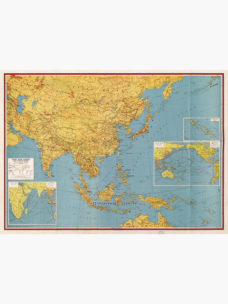 Pegatina «Extremo Oriente y áreas adyacentes (mapa de 1943)» de ...