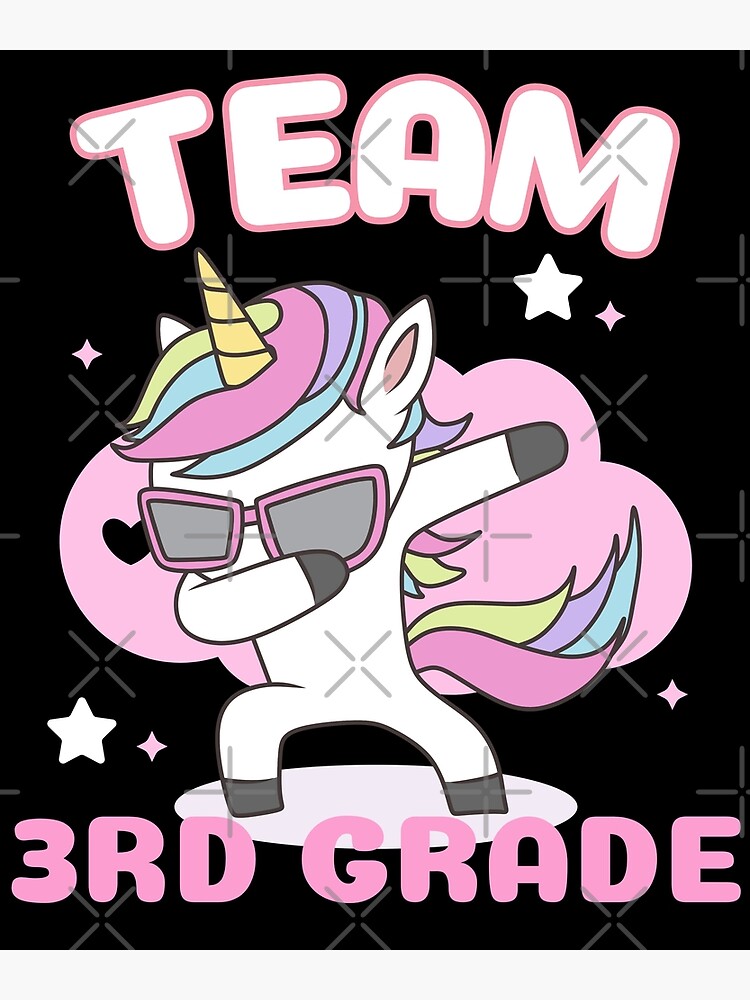 "Back To School 3rd Grade Dabbing Unicorn" Poster for Sale by ...