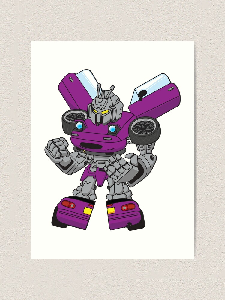 "Miata Mx5 Mk1 - JDM Gundam Transformer bot - purple" Art Print by ...