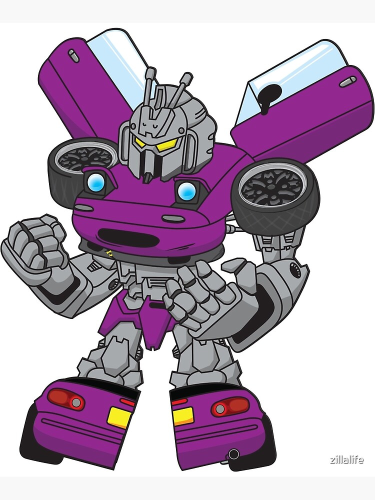 "Miata Mx5 Mk1 - JDM Gundam Transformer bot - purple" Poster for Sale ...