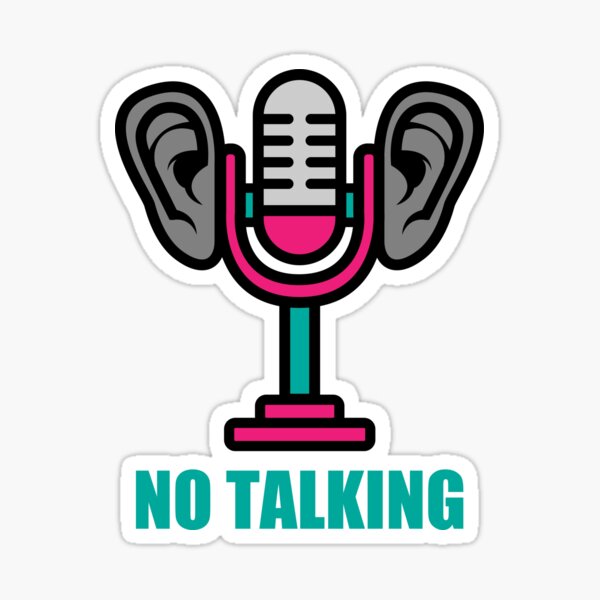 "No Talking Funny Sounds ASMR Whispering " Sticker by larspat | Redbubble