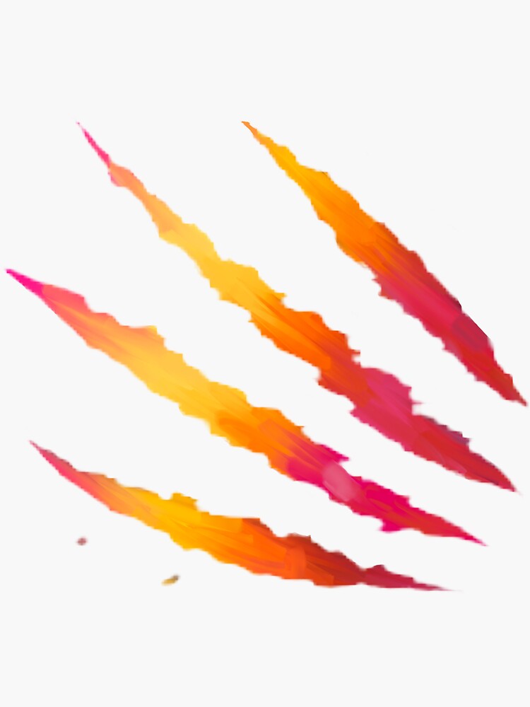 "Claw Marks Pink Red Yellow Orange " Sticker for Sale by ChiefAflac ...