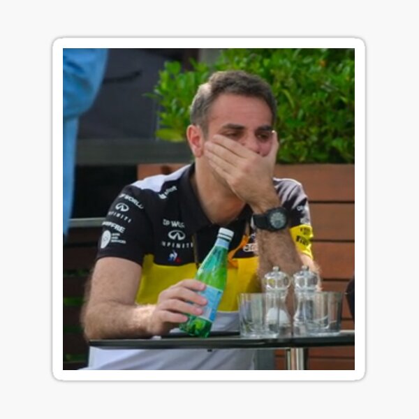 "Cyril Abiteboul Formula One Reaction Meme" Sticker for Sale by ...