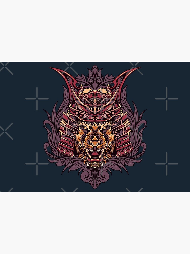 "Japanese Mecha Ronin Samurai Lion Head" Poster for Sale by ...