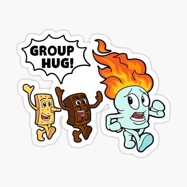 "Funny Group Hug Smores Marshmallow Camping Roasting Bonfire " Sticker ...