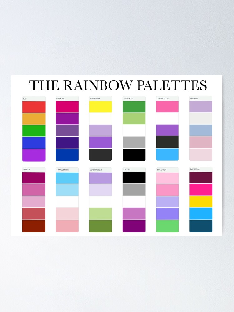 "LGBTQ+ Color Palettes" Poster for Sale by Lauren Cuppy | Redbubble
