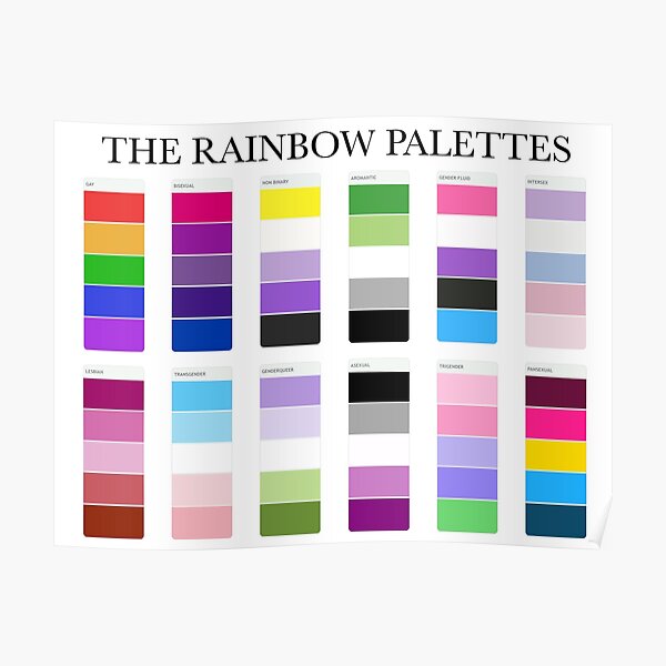 "LGBTQ+ Color Palettes" Poster for Sale by lcuppy | Redbubble