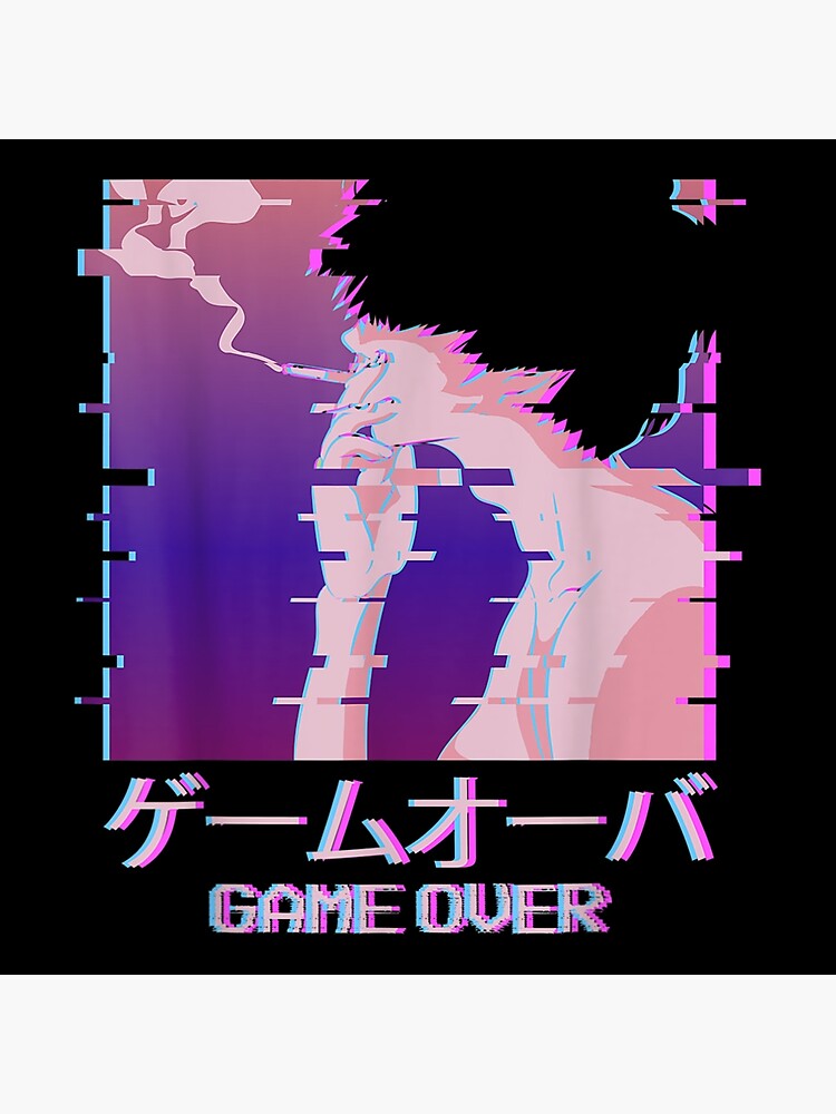 "Japanese Vaporwave Smoking Sad Anime Boy Game Over" Photographic Print ...
