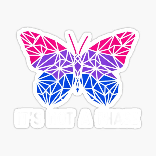 "It's Not A Phase Bi Pride Butterfly LGBTQIA Proud Bisexual" Sticker by ...