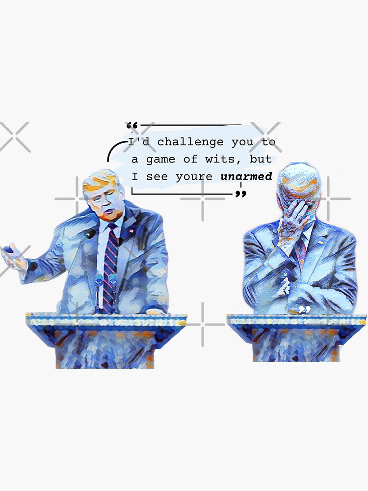 "Funny Trump Biden Debate 3rd Amendment Meme" Sticker for Sale by ...