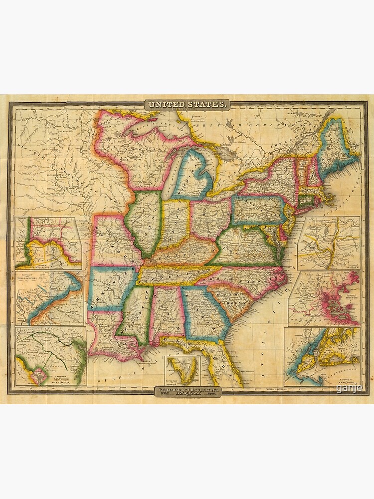 "Old Map of the United States in 1833" Poster for Sale by ganje | Redbubble
