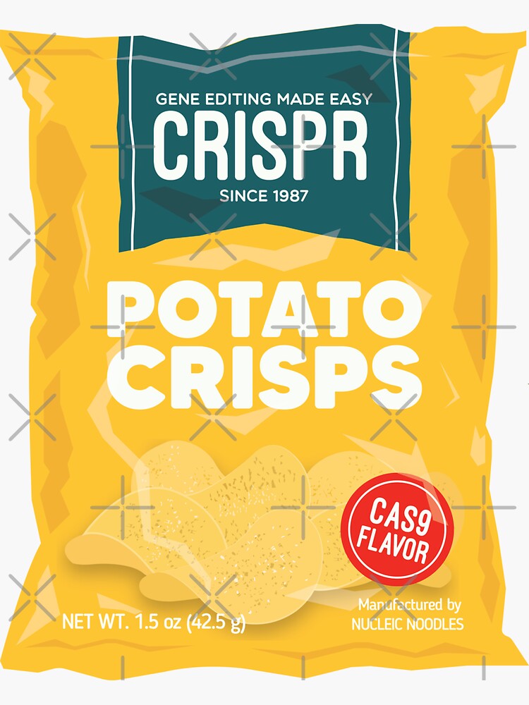 "CRISPR Potato Crisps" Sticker for Sale by nucleicnoodles | Redbubble