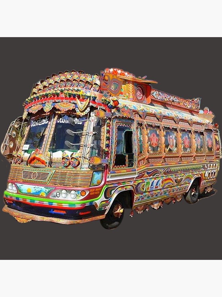 "Truck Art Unique Style Desi Touch - Pakistani Local Bus" Art Print for ...