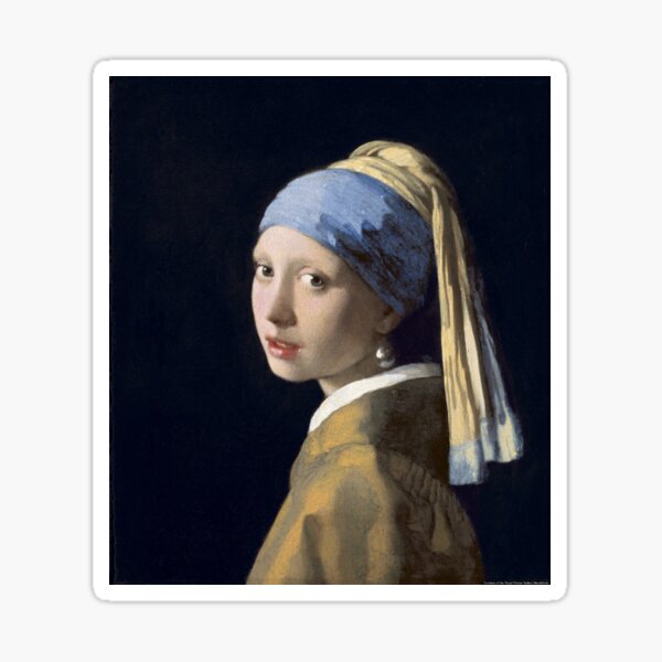 "Girl With A Pearl Earring " Sticker for Sale by Freshfroot | Redbubble