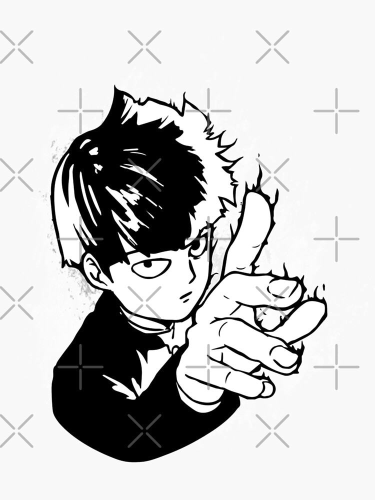 "Rage art Mob Psycho 100 is a Japanese manga series" Sticker for Sale ...