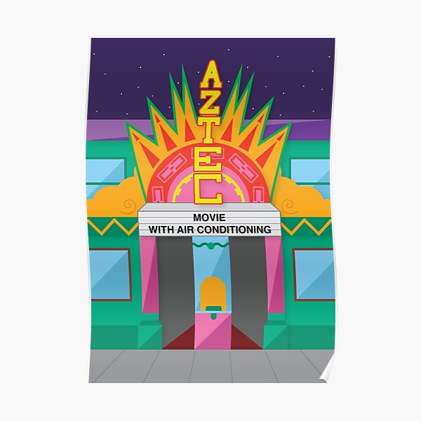 "Simpsons Aztec Theatre" Poster for Sale by Dantruongdesign | Redbubble