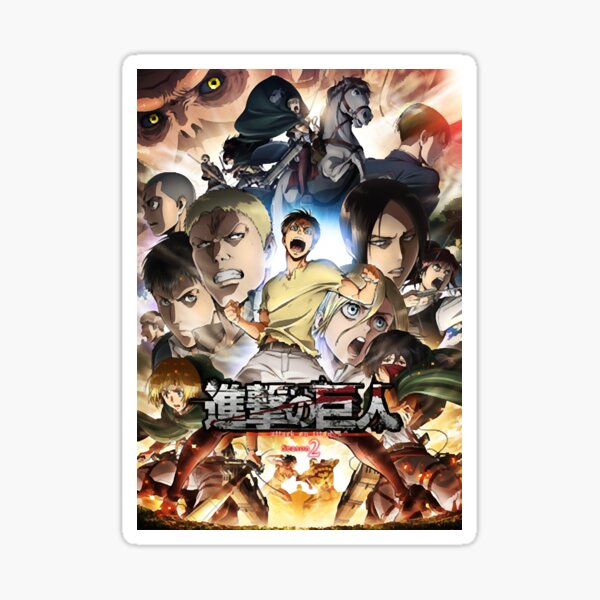"ATTACK ON TITAN SHINGEKI NO KYOJIN SEASON 2 " Sticker for Sale by ...