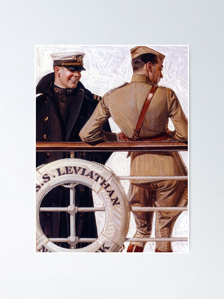 "SS Leviathan, 1918 by Joseph Christian Leyendecker" Poster for Sale by ...