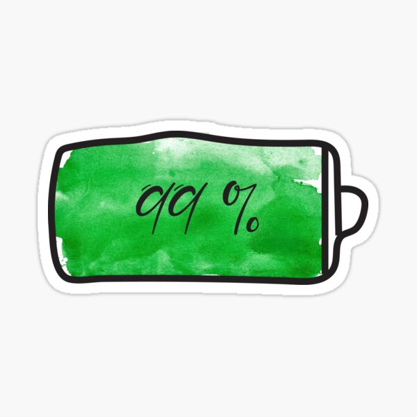 "Full Charge Battery " Sticker for Sale by ClusterOneArt | Redbubble