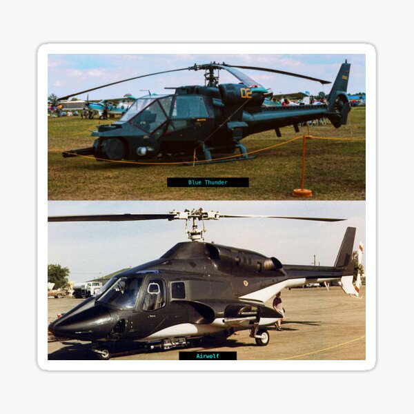 "Blue Thunder Vs Airwolf" Sticker for Sale by GingerMS | Redbubble