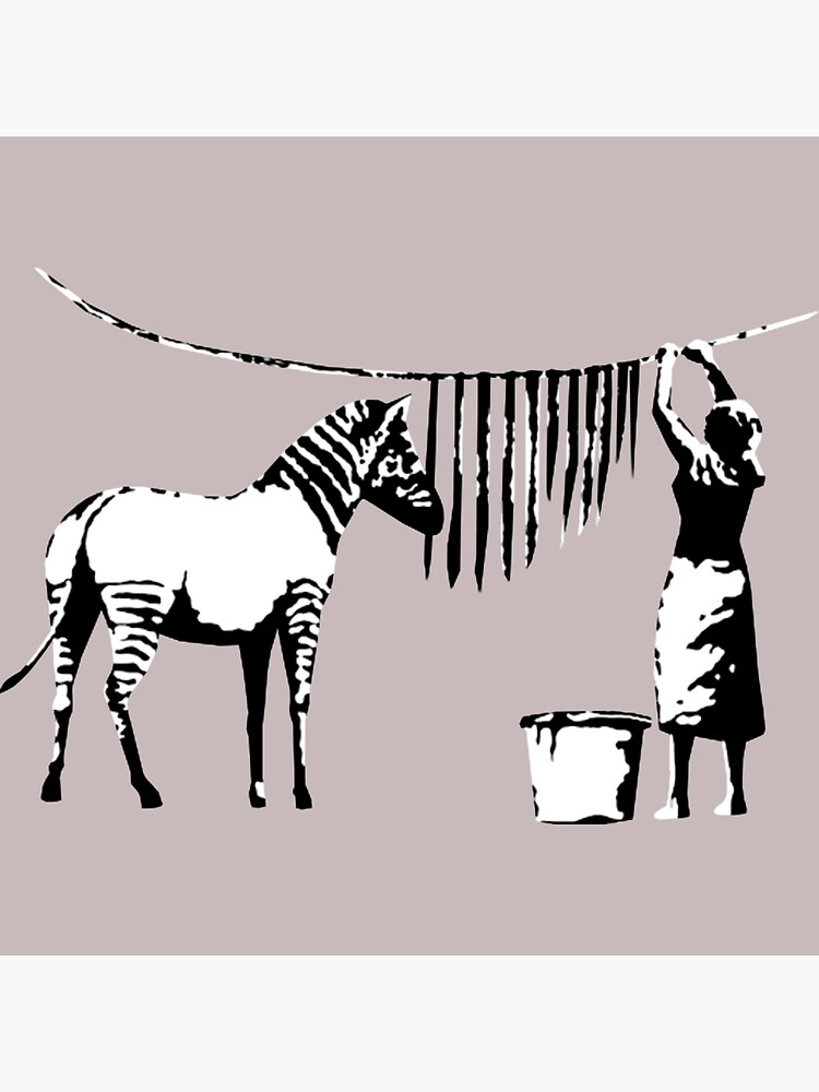 "Banksy zebra stripes " Poster for Sale by soulmate1351 | Redbubble