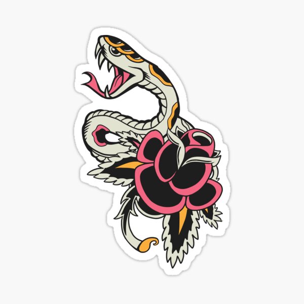 "Traditional style Snake Tattoo" Sticker for Sale by RetroFrost | Redbubble
