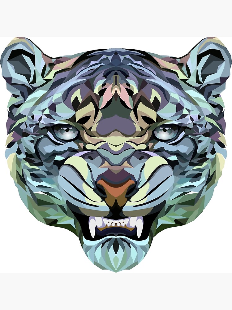 "Angry snow leopard." Poster by payvindmitry | Redbubble