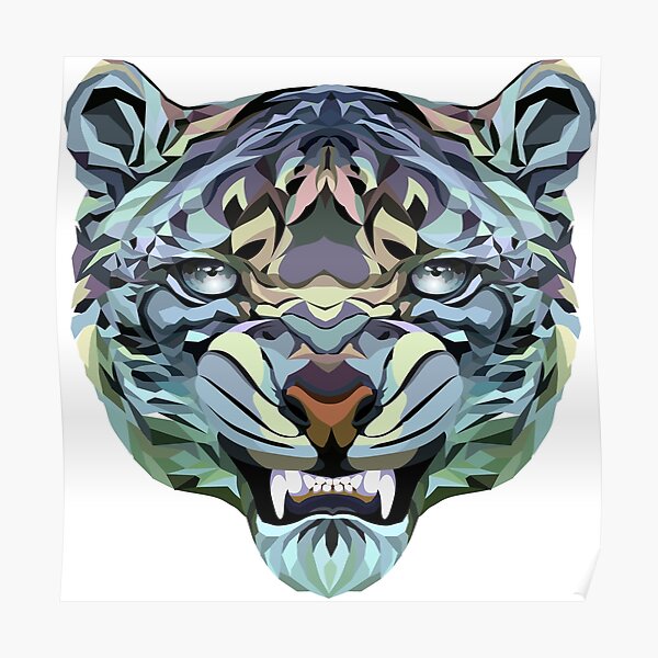 "Angry snow leopard." Poster by payvindmitry | Redbubble