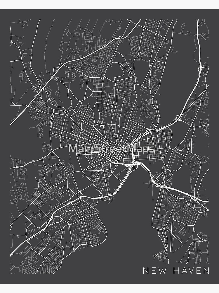 "New Haven Map, USA - Gray" Art Print for Sale by MainStreetMaps ...