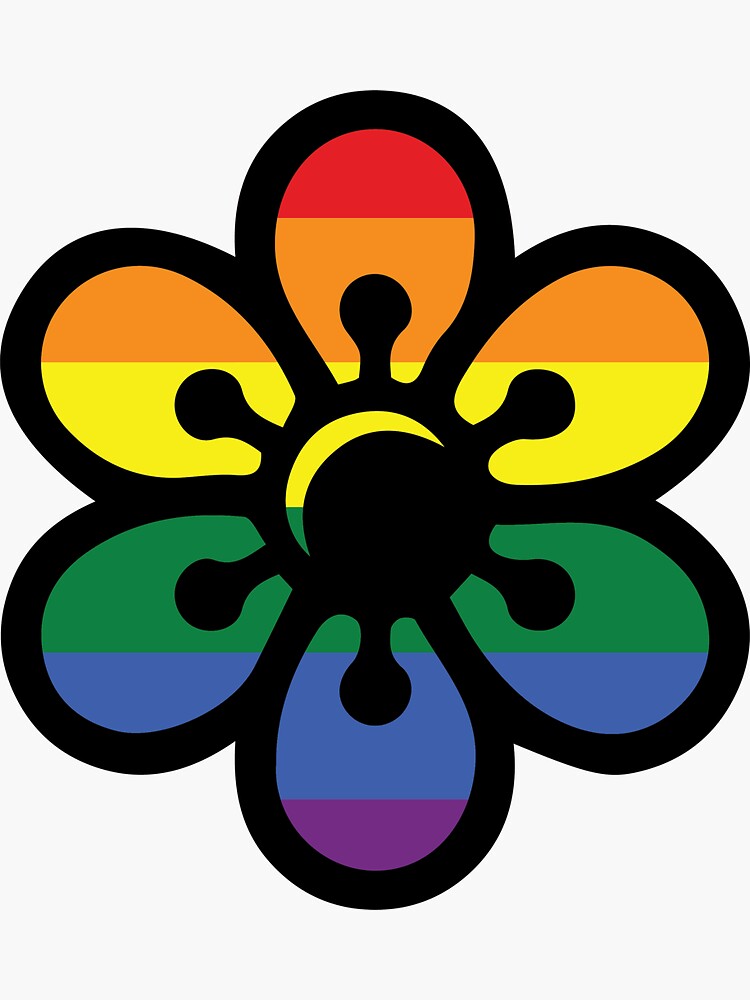 "LGBTQ flower" Sticker for Sale by CloudyShirts | Redbubble