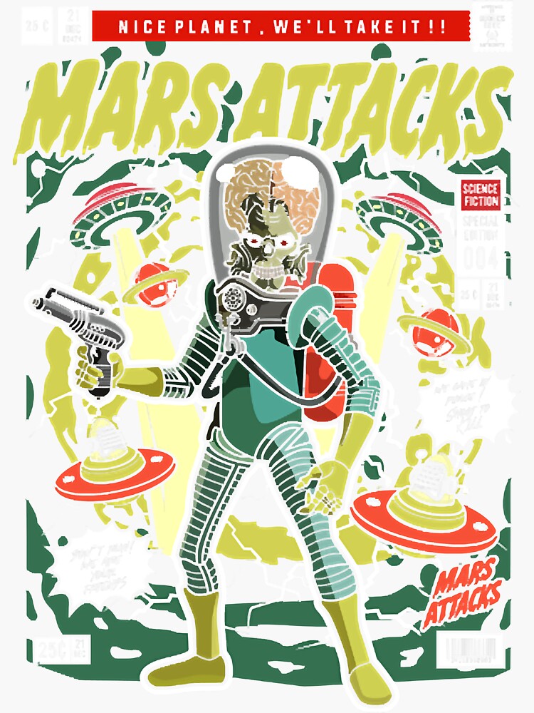 "Mars Attacks " Sticker by Broxterman | Redbubble