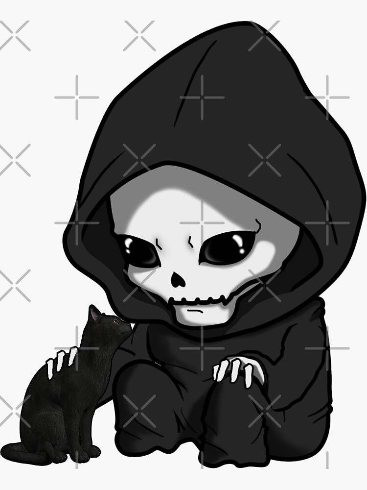 "Chibi Grim Reaper" Sticker for Sale by sandevil | Redbubble