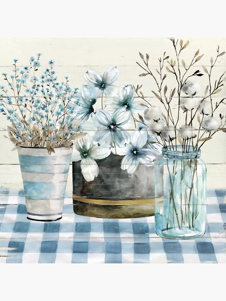 "Blue Farmhouse" Poster by AllisonMCrystal | Redbubble