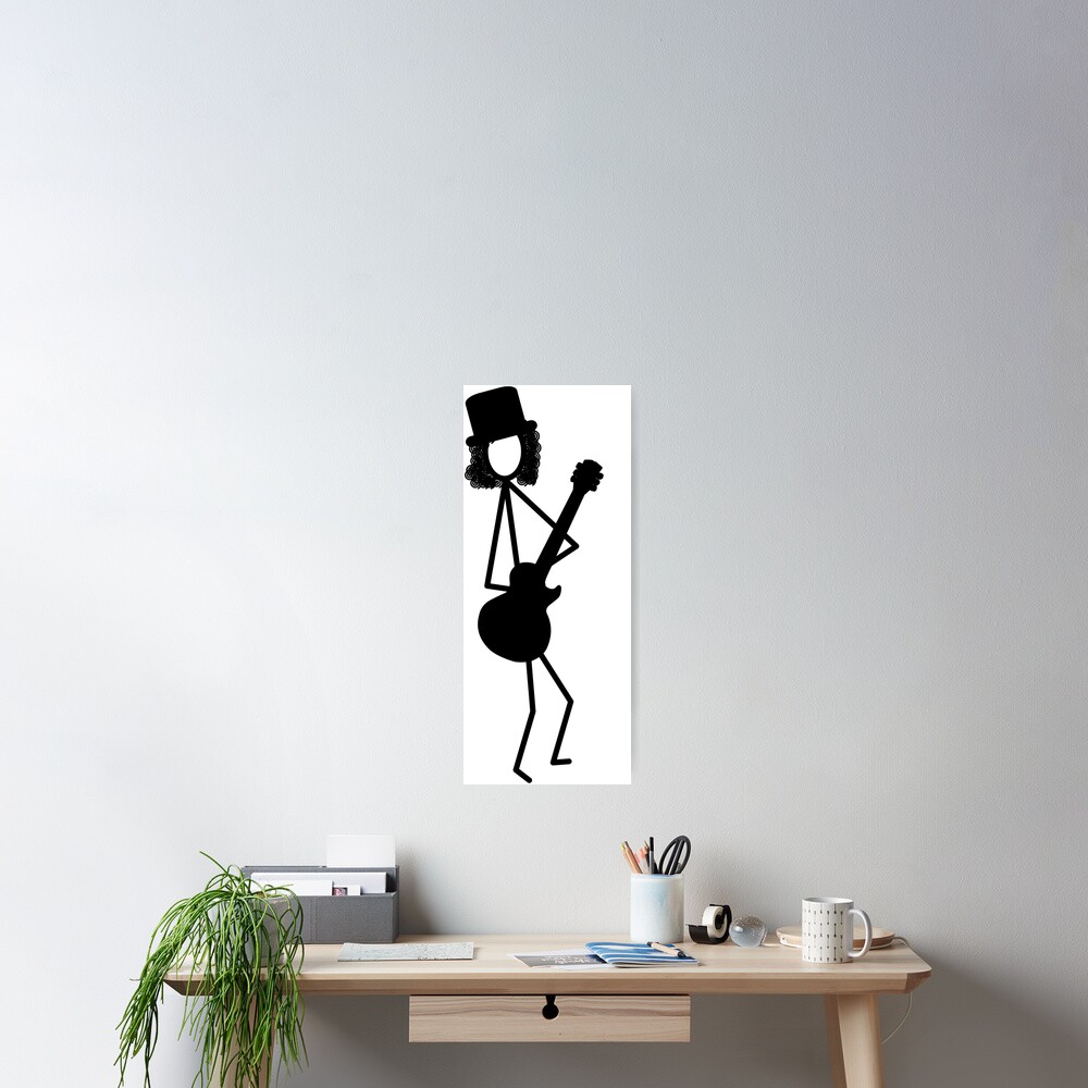 "Stickman Top Hat guitar hero rock star" Poster for Sale by ...