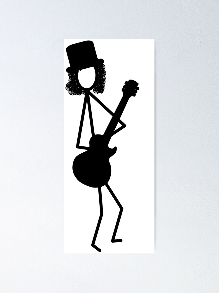 "Stickman Top Hat guitar hero rock star" Poster for Sale by ...