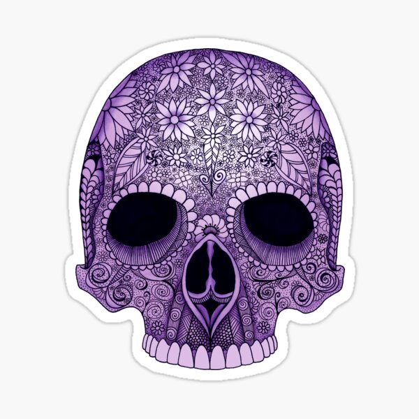 "Purple Skull" Sticker for Sale by MagicMama | Redbubble