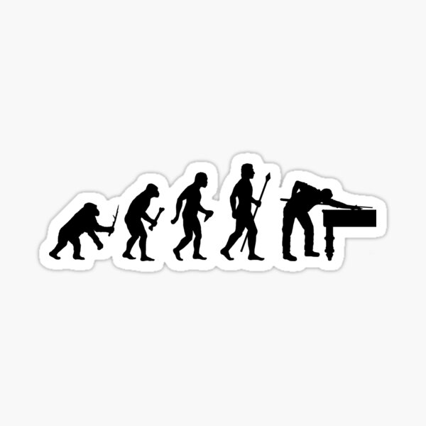 "Funny Billiards Evolution Of Snooker" Sticker for Sale by ...